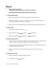 Measurement LR Pdf BioLab Measurement Lab Report Name Date Course And Section Required For