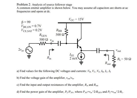 Solved Problem 2 Analysis Of Source Follower Stage A Common