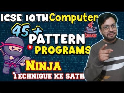 One Shot Video For Java Pattern Programs For ICSE Class Th Computer Exam YouTube