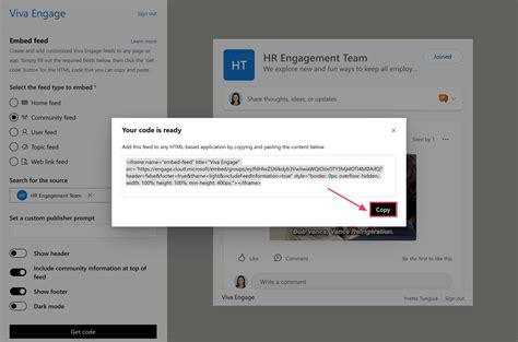 add viva engage custom feed to sharepoint sites using code design