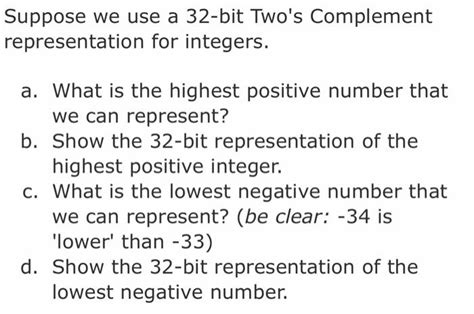 solved suppose we use a 32 bit two s complement