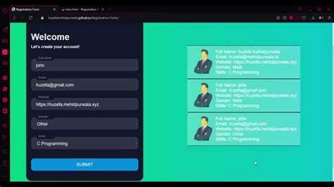Registrationform With Html Css Javascript Internships Letsgrowmore