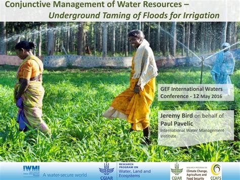 Conjunctive Management Of Water Resources Underground Taming Of