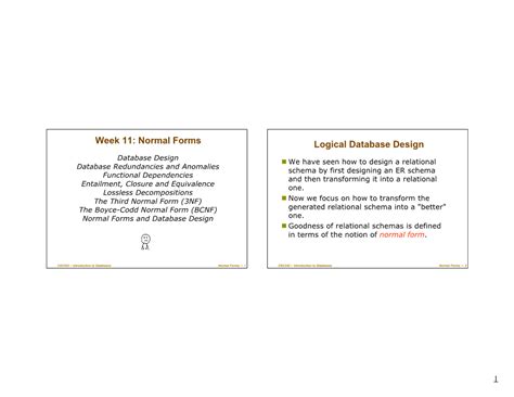 week 11 normal forms logical database design docslib