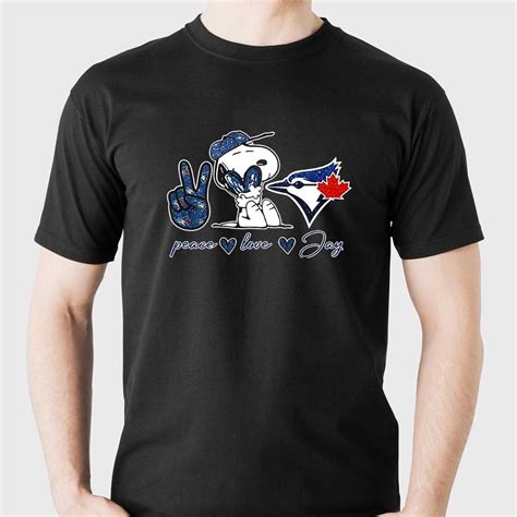 Snoopy Peace Love Toronto Blue Jays Shirt Shibtee Clothing