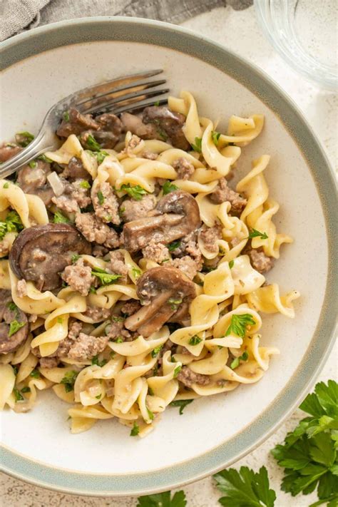 Healthy Ground Beef Stroganoff No Sour Cream The Dizzy Cook