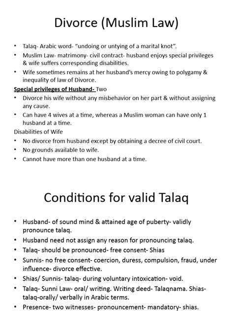 Divorce Muslim Law Pdf Divorce Annulment
