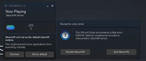 I Keep Getting This Error While Trying To Launch Steamvr Rsteamvr