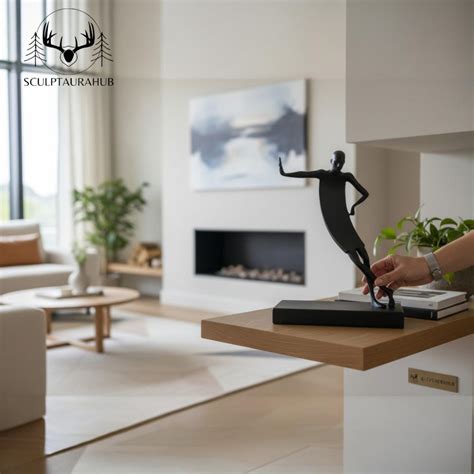 Man Sculpture Black Metal Abstract Artwork Modern Luxury Art Unique