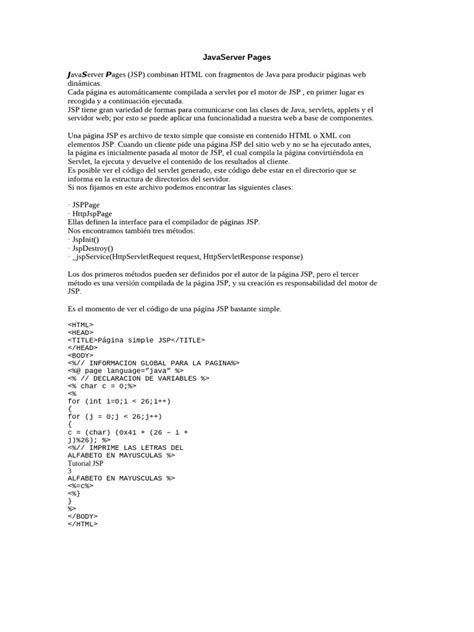 javaserver pages pdf java lenguaje de programación informática