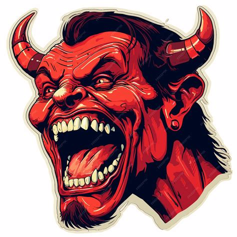 Premium Vector Red Red Devil Face
