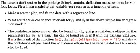 Solved The Dataset Deflection In The Package Usingr Contains