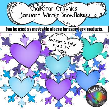January Snowflakes Clip Art Chalkstar Graphics By Chalkstar Tpt