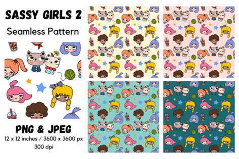 Sassy Girls V1 Seamless Pattern Graphic By Jp Momon · Creative Fabrica