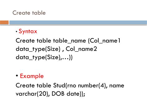 sql data definition language ddl command pptx