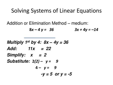 PPT Systems Of Linear Equations PowerPoint Presentation Free Download ID