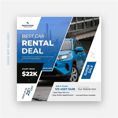 Premium Vector Car Rental Social Media Postinstagram Banner Template