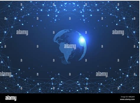 Global Network Connection Concept Big Data Visualization Social Network Communication In The