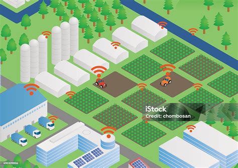 Pertanian Dengan Iot Jaringan Sensor Ilustrasi Stok Unduh Gambar Sekarang Istock