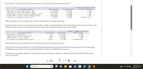 During 2023 Your Clients Mr And Mrs Howell Owned During 2023 Your Clients Mr And Mrs Howell Owned