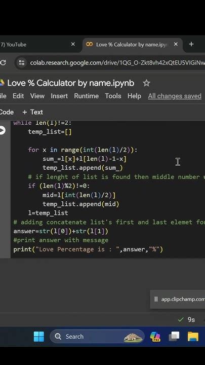 Love 🥰💞calculator By Name Programming Phython Code