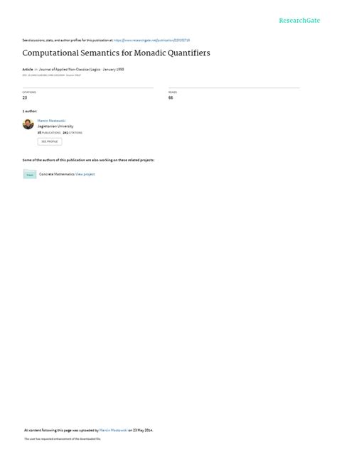 Computational Semantics For Monadic Quantifiers Download Free Pdf