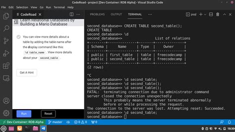 relational database course stuck on learn relational databases by building a mario database