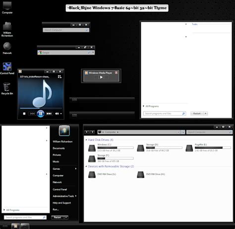 Black Shine Windows 7 Basic Windows 7 Themes