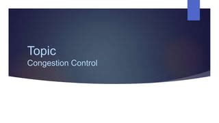 Congestion Control PPTX Computer Networking Computing
