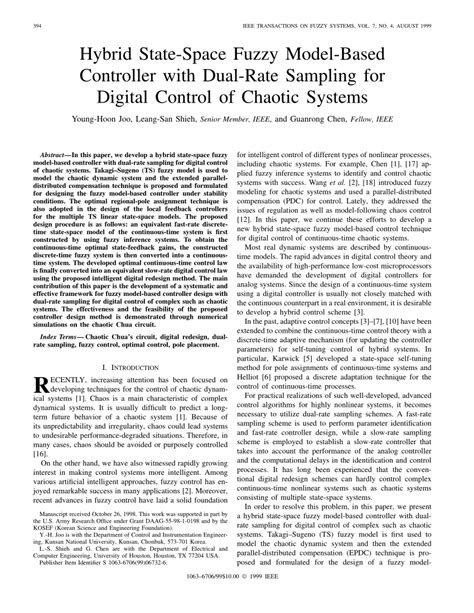 Pdf Hybrid State Space Fuzzy Model Based Controller With Dual Rate Sampling For Digital