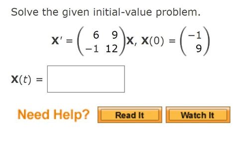 Solved Solve The Given Initial Value Problem