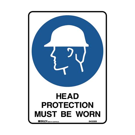 A4 Safety Sign Head Protection Must Be Worn