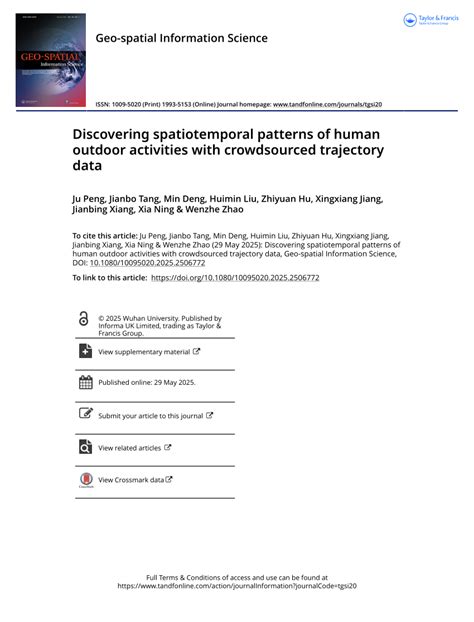Pdf Discovering Spatiotemporal Patterns Of Human Outdoor Activities With Crowdsourced