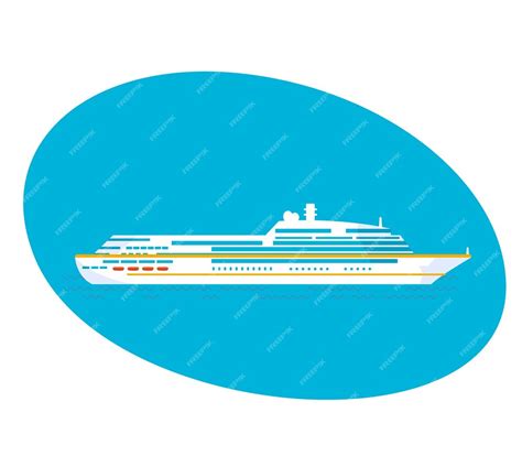 Premium Vector A Large Cruise Passenger Liner On A White Background