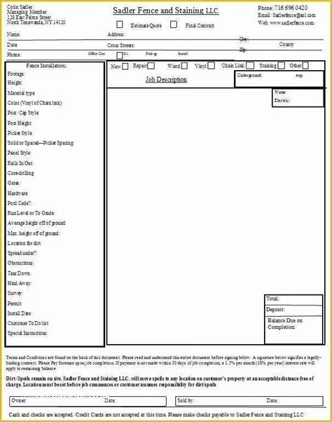 Free Fence Proposal Template Web Up To 40 Cash Back 01 Printable Templates Free