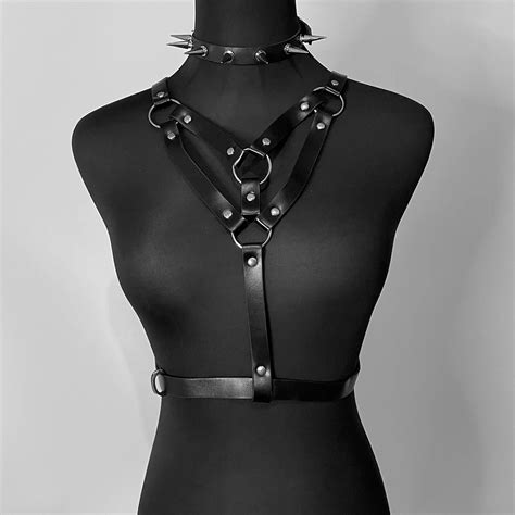 섹시 란제리 가슴 하네스 여성 페티쉬 Pu 가죽 바디 본디지 이국적인 멜빵 고스 허리 허벅지 가터 서스펜더가터 Aliexpress