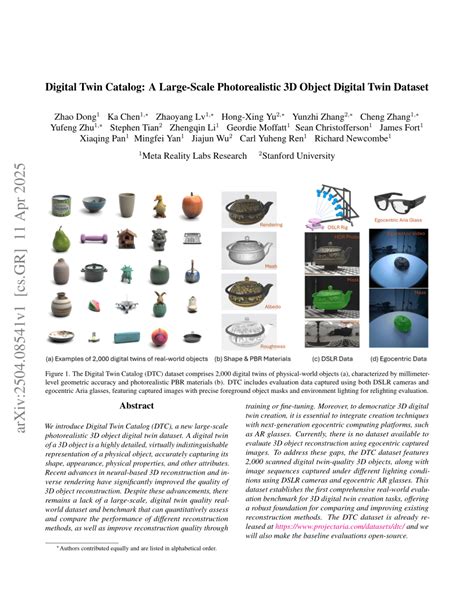 Pdf Digital Twin Catalog A Large Scale Photorealistic 3d Object Digital Twin Dataset