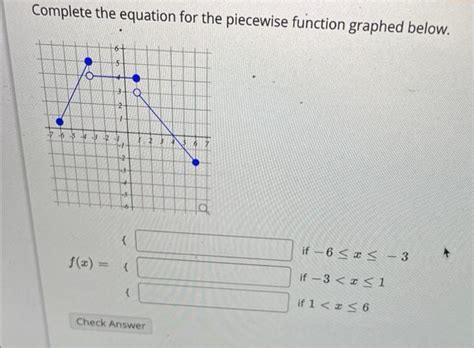 Solved Complete The Equation For The Piecewise Function