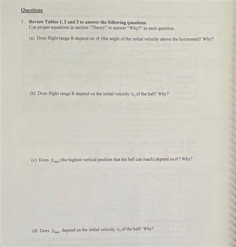 solved table 1 data summary … the data listed in this table