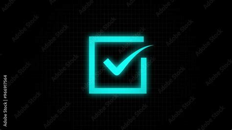 Cyan Color Check Mark Verified Selection Approve And Confirm Sign In