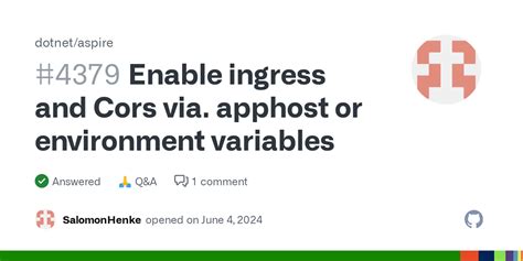 enable ingress and cors via apphost or environment variables · dotnet aspire · discussion 4379