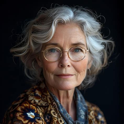 Premium Photo Elegant Senior Woman Portraiture With Stylish Glasses Classic Beauty Ai