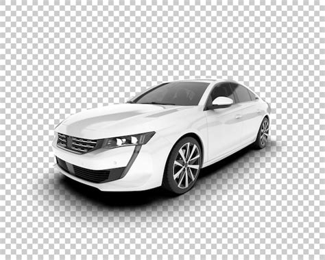 투명 배경 3d 렌더링 그림에 흰색 도시 자동차 프리미엄 Psd 파일