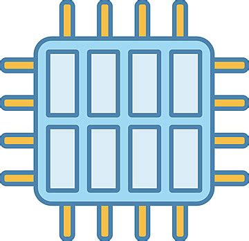 Octa Core Processor Color Icon Computing Integrated Phone Vector Computing Integrated Phone