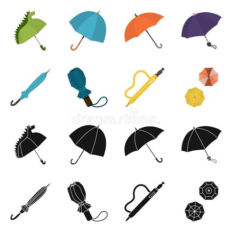 Vector Illustration Of Protection And Closed Icon Set Of Protection And Rainy Stock Symbol For