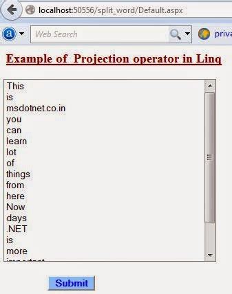 How To Use Projection Operators With Linq My Net Tutorials
