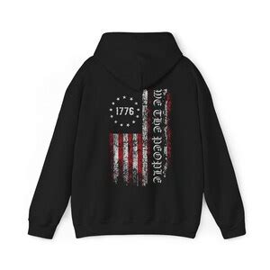 1776 We The People American Flag Hoodie Patriotic Unisex Sweatshirt