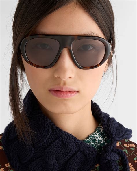 Grey Prada Eyewear Collection Sunglasses Prada