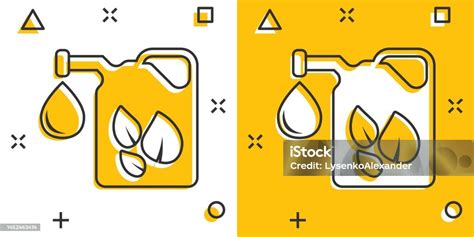 만화 스타일의 가솔린 캐니스터 아이콘 가솔린은 흰색 고립 된 배경에 만화 벡터 그림을 할 수 있습니다 연료 컨테이너 스플래시 효과 사인 비즈니스 개념 가솔린에 대한 스톡