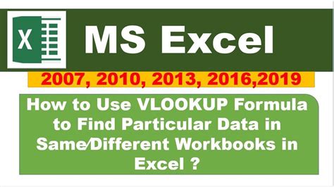How To Use Vlookup Formula To Find Particular Data In SameDifferent Workbooks In Excel